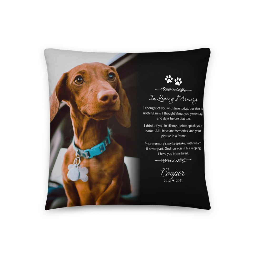 Personalized Custom In Loving Memory Dog Pet Memorial Pillow PL25