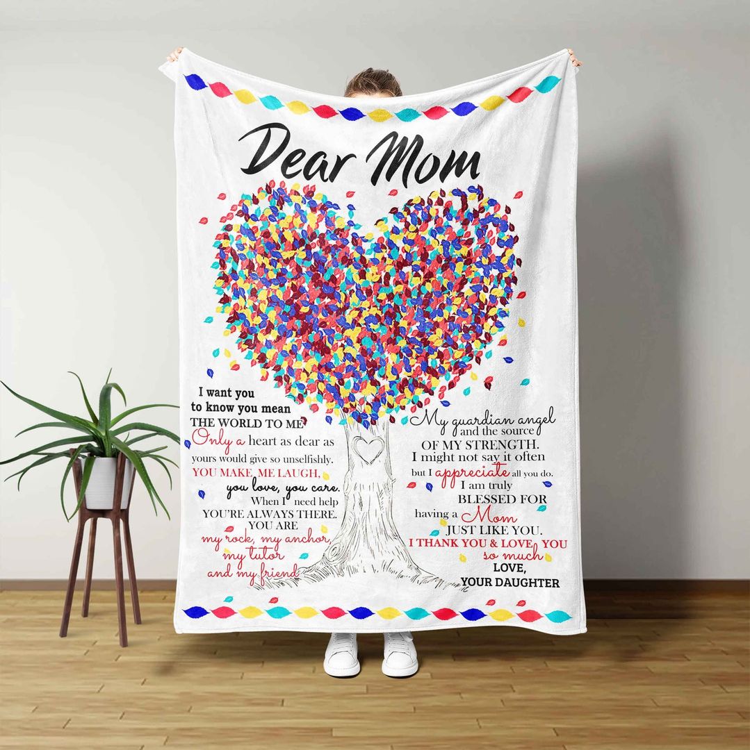 Personalized Dear Mom Letter Handwriting Sherpa Fleece Woven Blanket ...