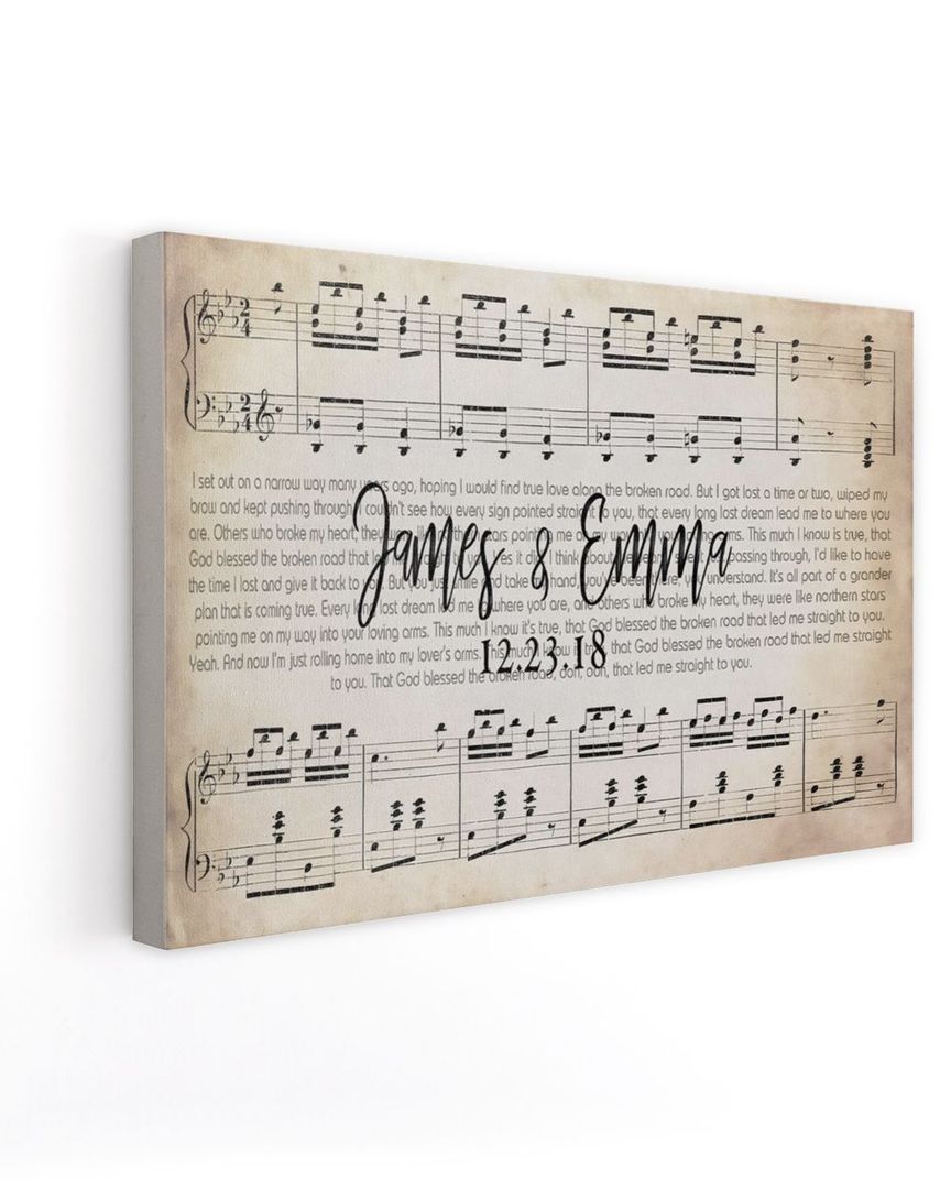 Personalized Custom Song Lyrics Prints Canvas CS75