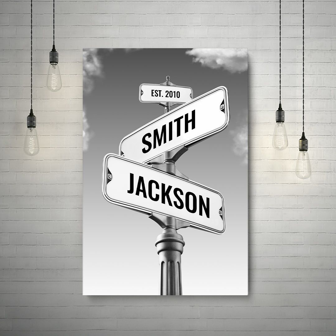 Personalized Custom Street Sign Family Name Canvas CS204