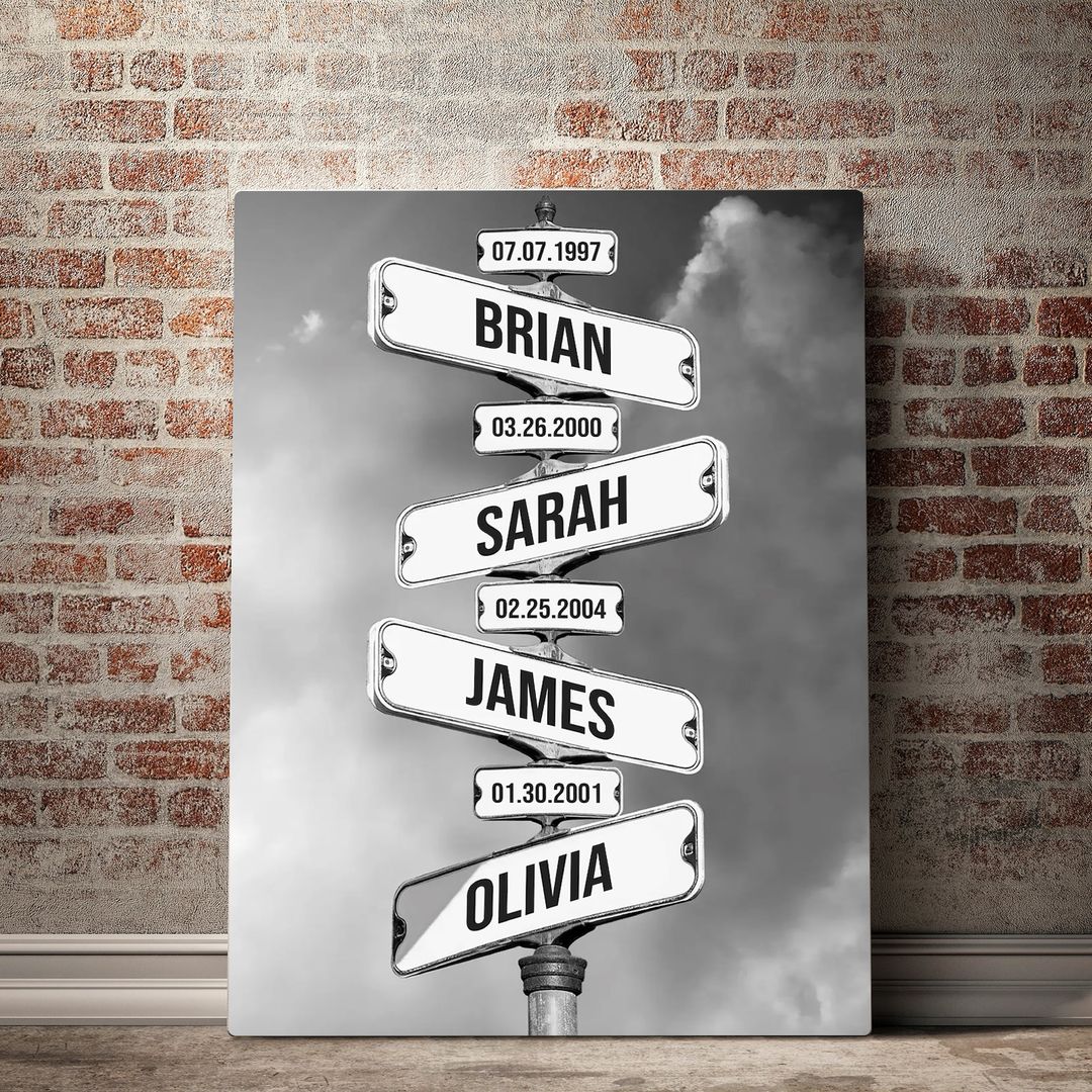 Personalized Custom Street Sign Family Name Canvas CS203