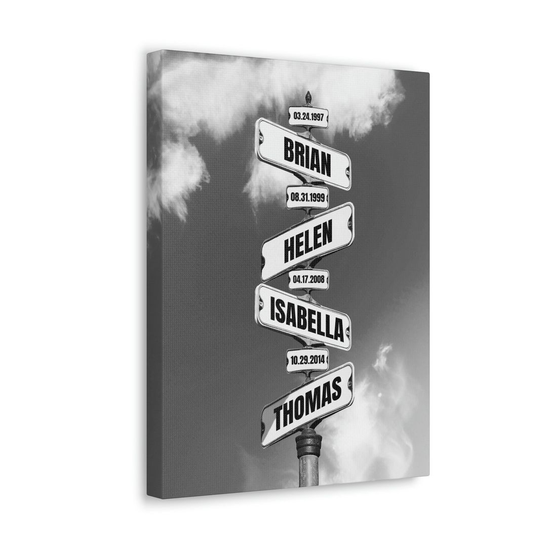 Personalized Custom Street Sign Family Name Canvas CS209
