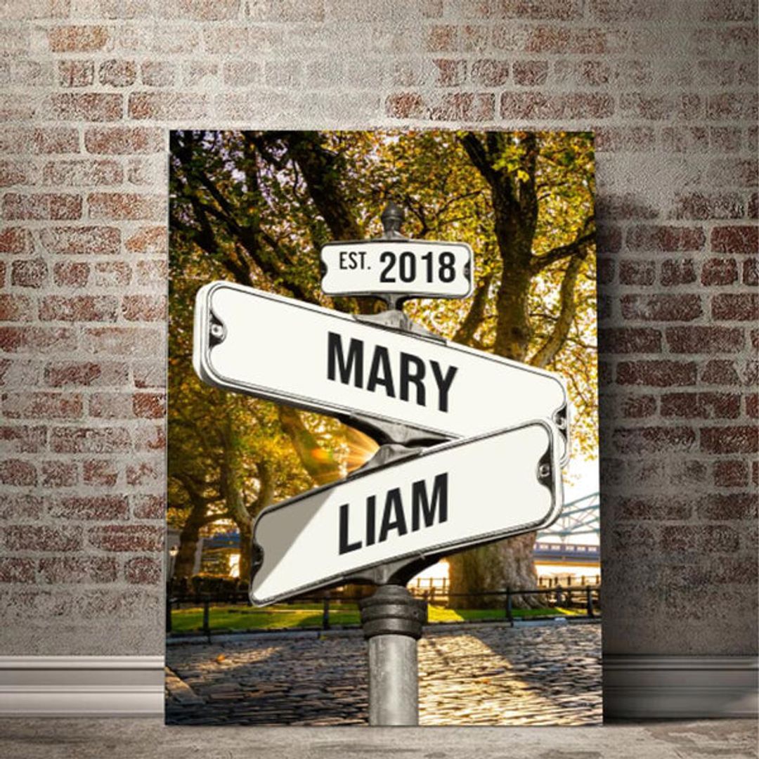 Personalized Custom Couples Street Sign Name Canvas CS239