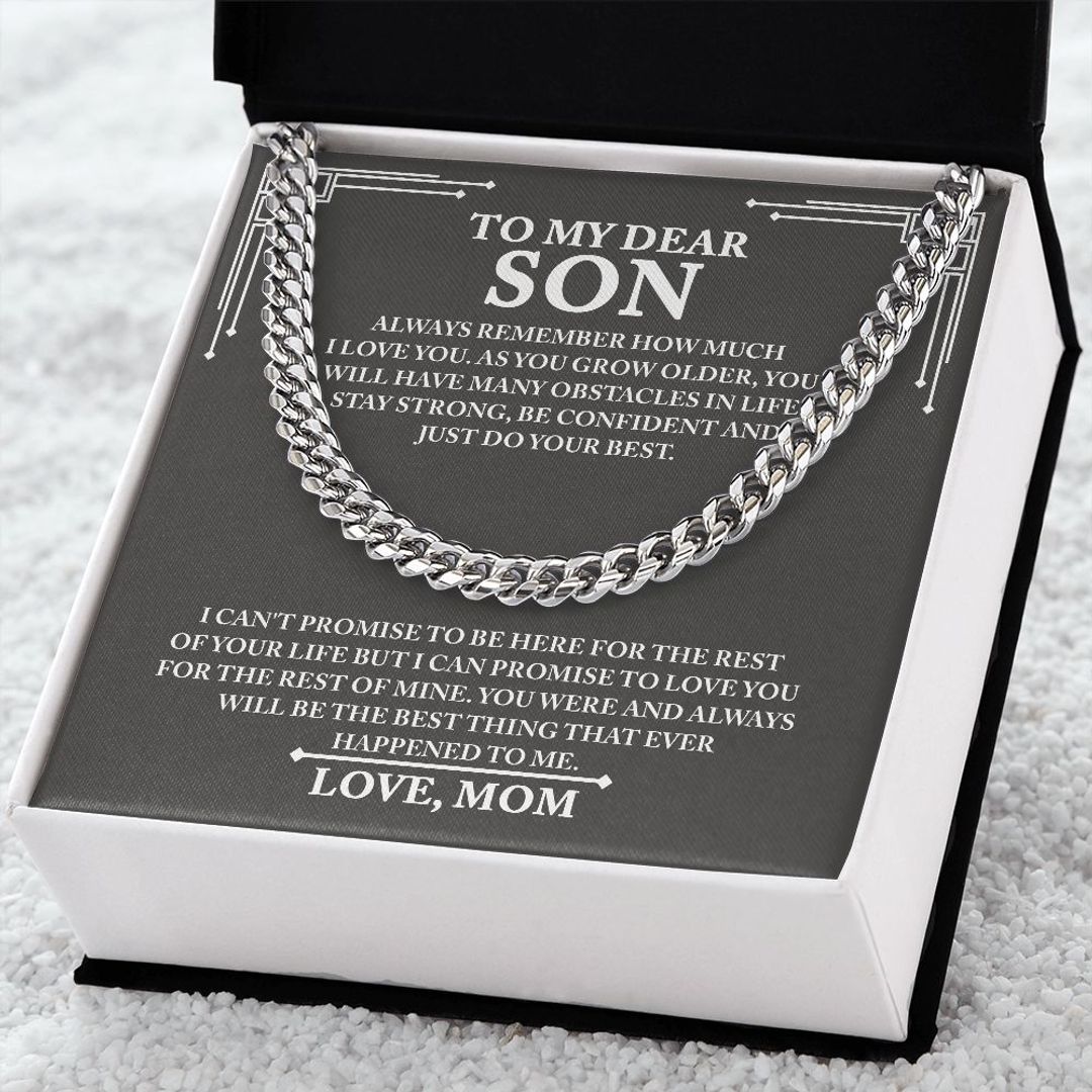 Personalized To My Son Cuban Chain Necklace N724