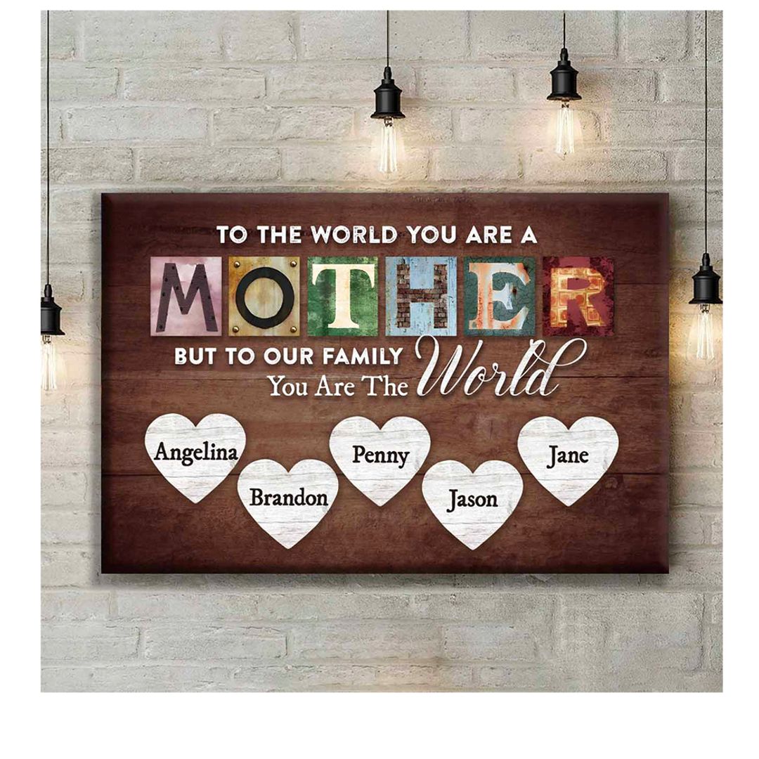 Personalized Custom Family Name Mom Mother Canvas CS444