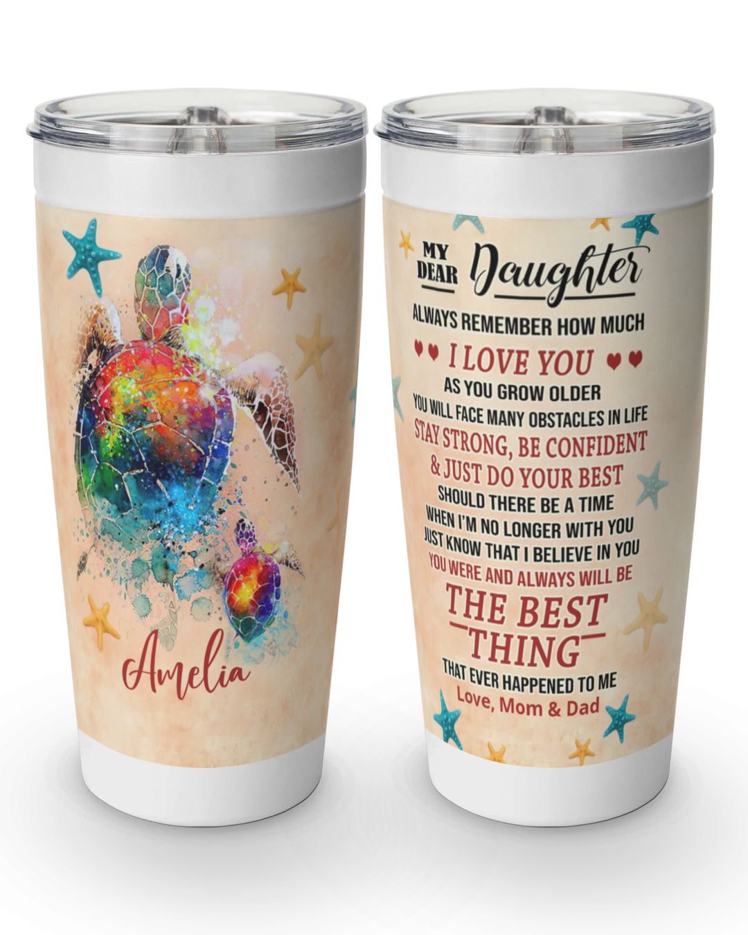 Personalized Custom To My Daughter Turtle Remember Love You Tumbler