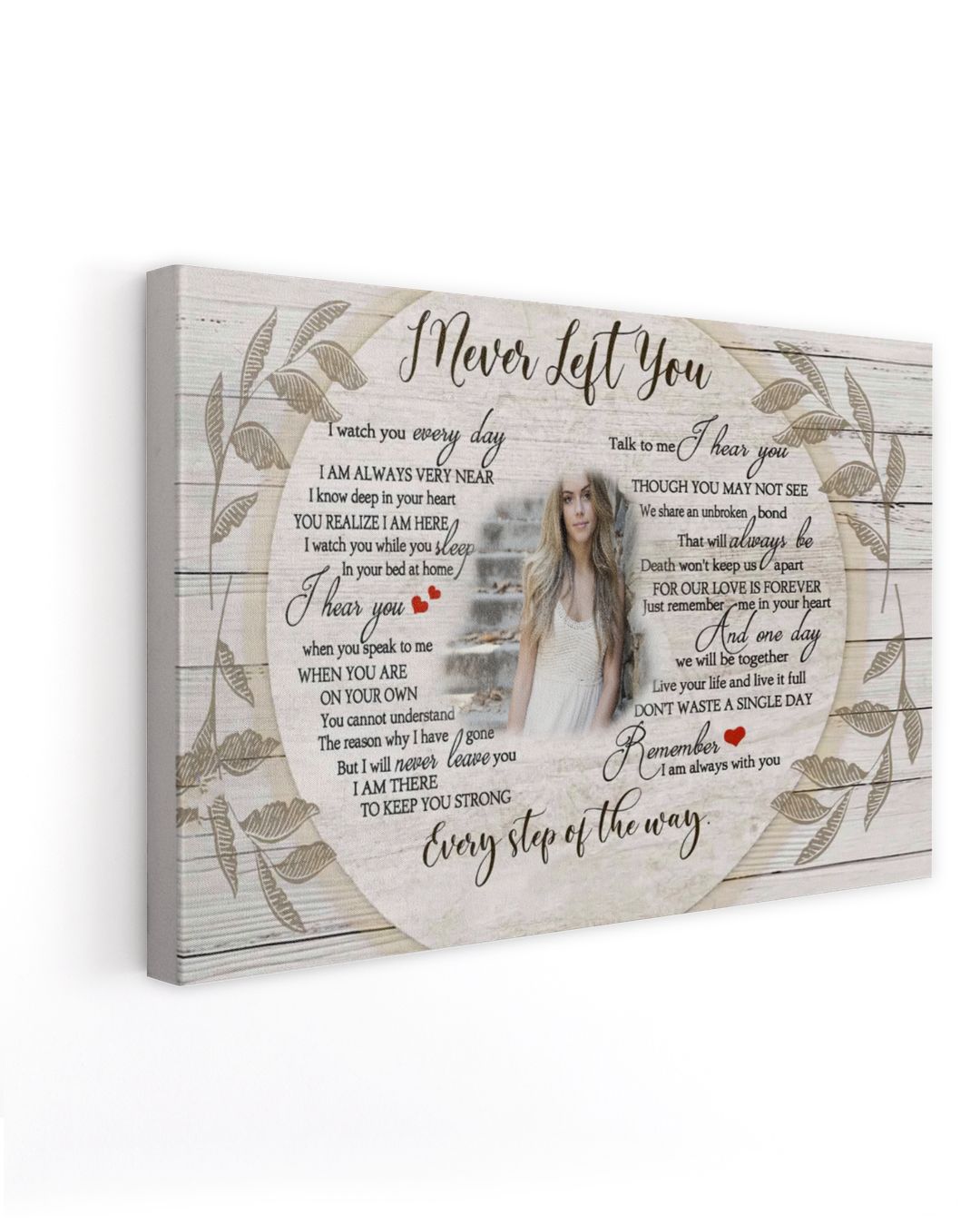 Personalized Custom I Never Left You Heart Memorial Canvas Art FC69 ...